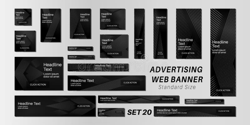 Web Banner Standard Size, Abstract Vector Background for Advertising ...