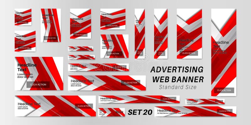 Web Banner Standard Size, Abstract Vector Background for Advertising ...