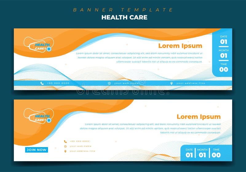Web Banner Template Design with Abstract Background for Health Care ...