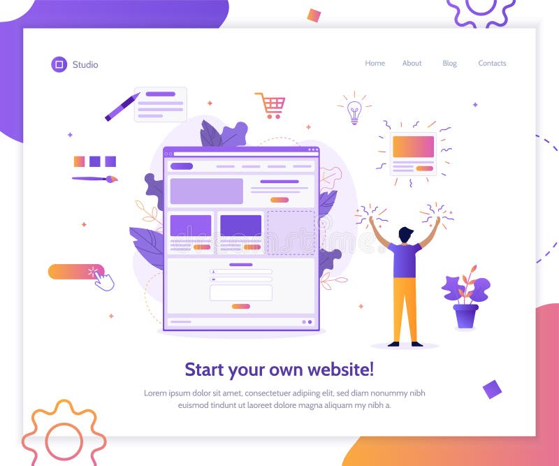 Web banner template stock vector. Illustration of site - 136694391