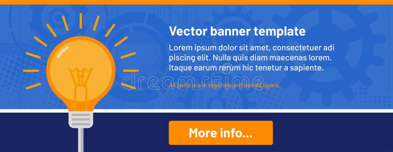 Web Banner Template with Lightbulb, Technology Background and Copy ...