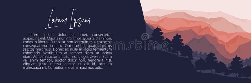 Web Banner Template with Pine Tree Vector Illustration Stock Vector ...