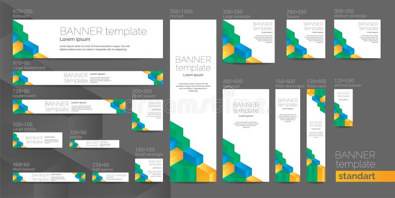 Web Banner Template with Standard Size for Ads Stock Vector ...