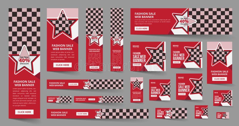 Fashion Sale Web Banner Template Design, Vector Horizontal and Vertical ...