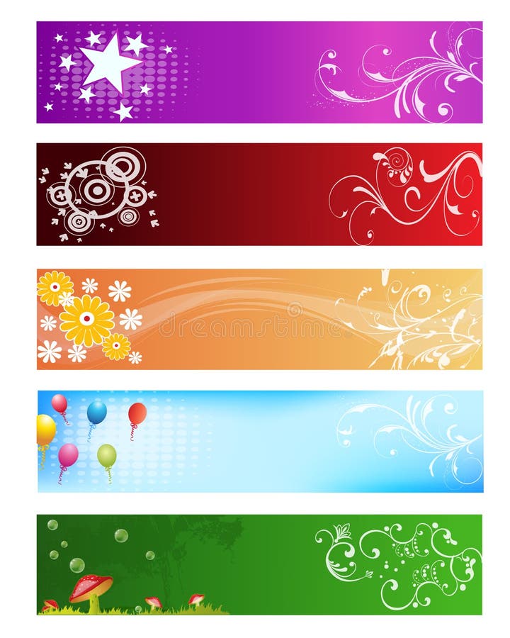 Eight banners stock vector. Illustration of beauty, floral - 4258195
