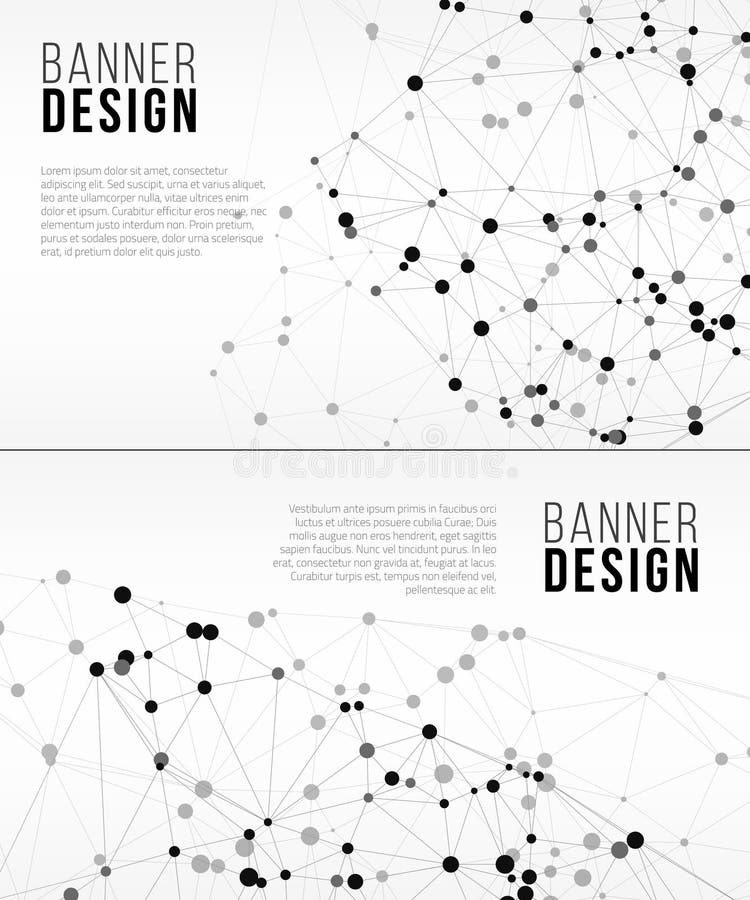 Web Banners with Dots Connected by Lines. Social Network Concept Stock ...