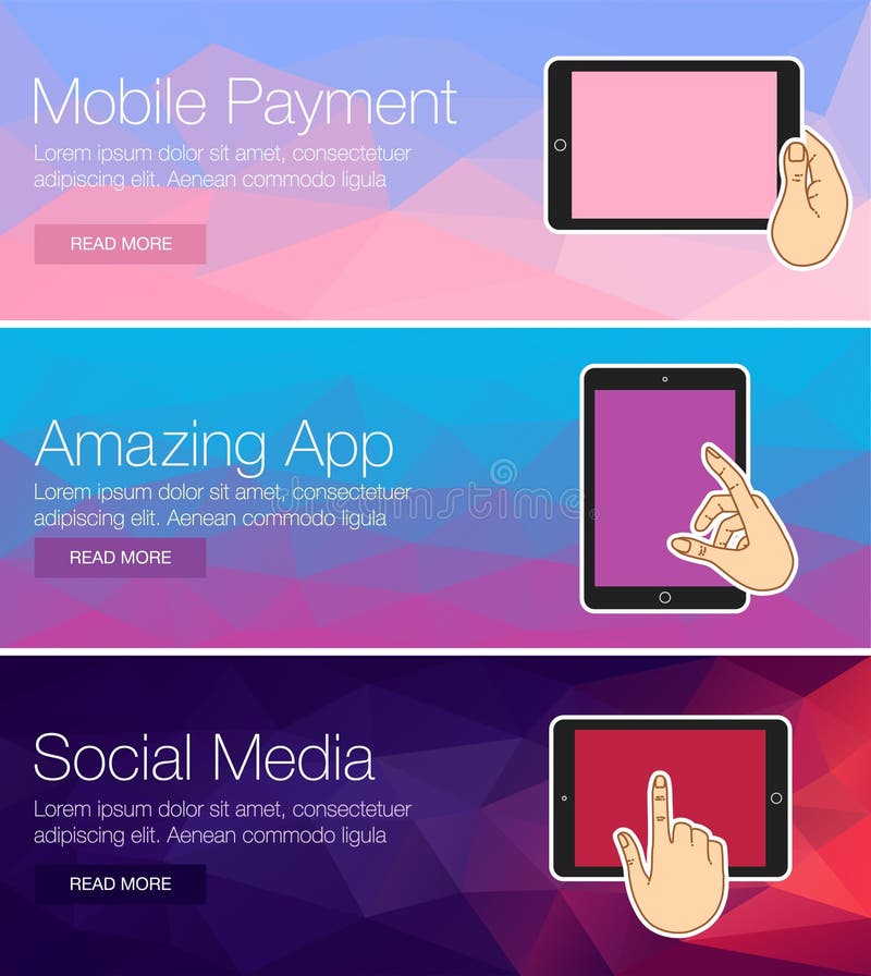 Web Banners or Headers Vector Illustration Stock Vector - Illustration ...