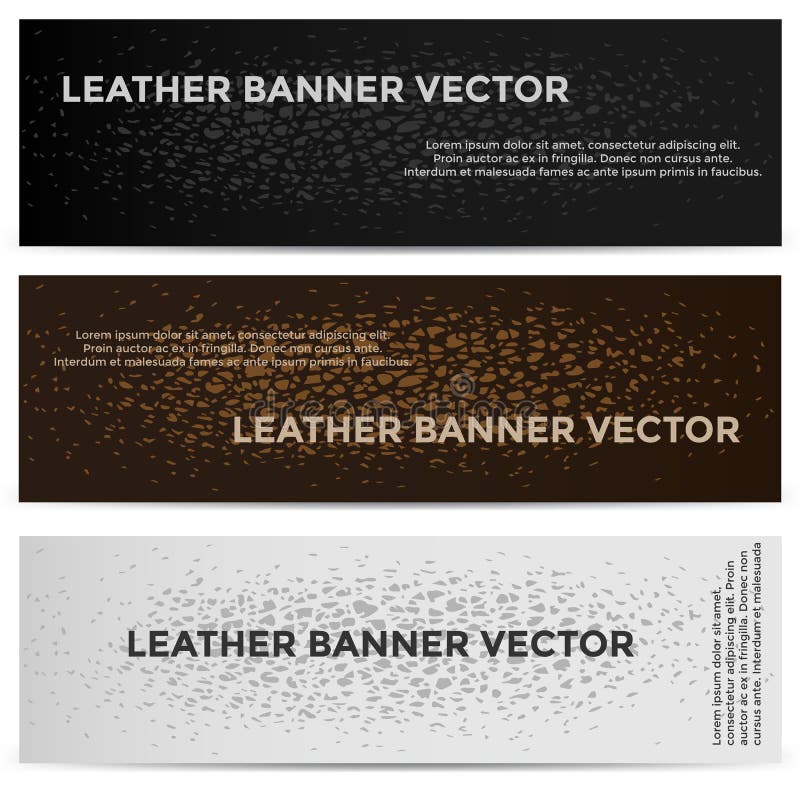 Web Banners with Leather Texture Different Colored Stock Vector ...