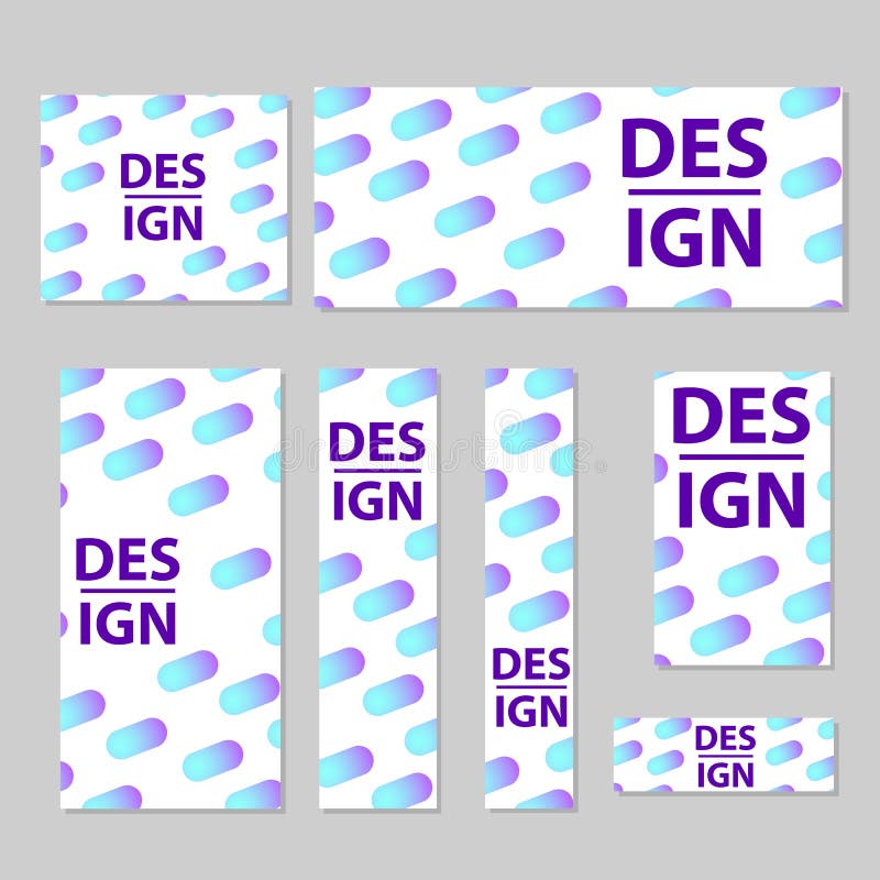 Web Banners Set with Creative Geometric Figures. Stock Vector ...