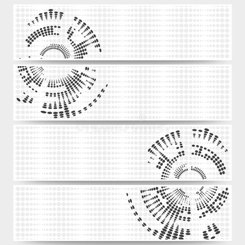 Web Banners Set of Header Layout Templates, Circle Stock Vector ...