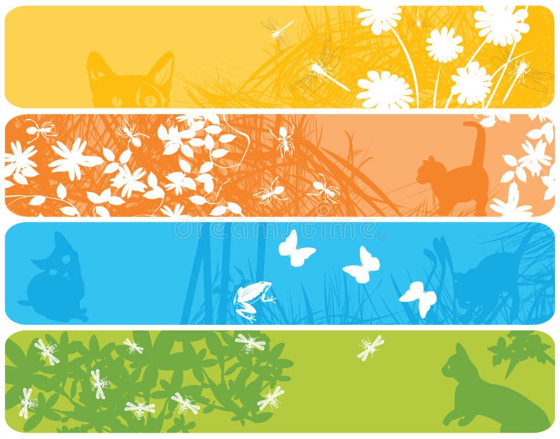 Web Banners with Spring Theme Stock Vector - Illustration of ...