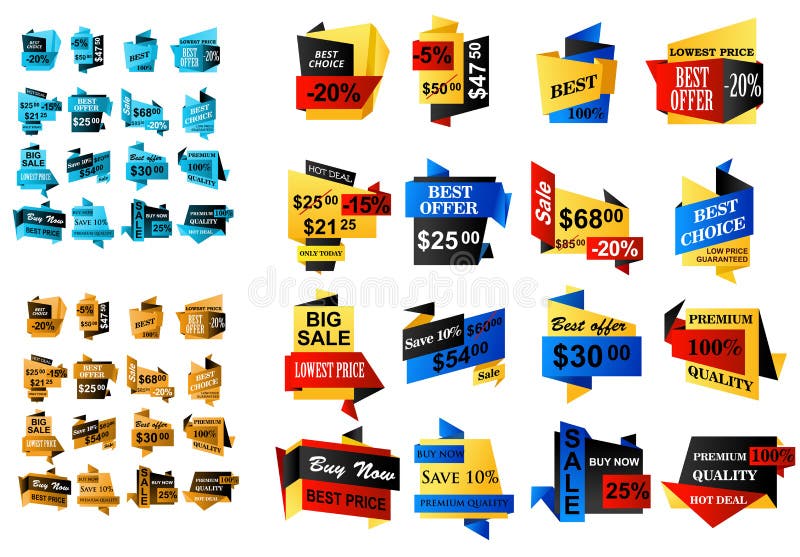 Web banners and stickers stock vector. Illustration of bookmark - 33336482