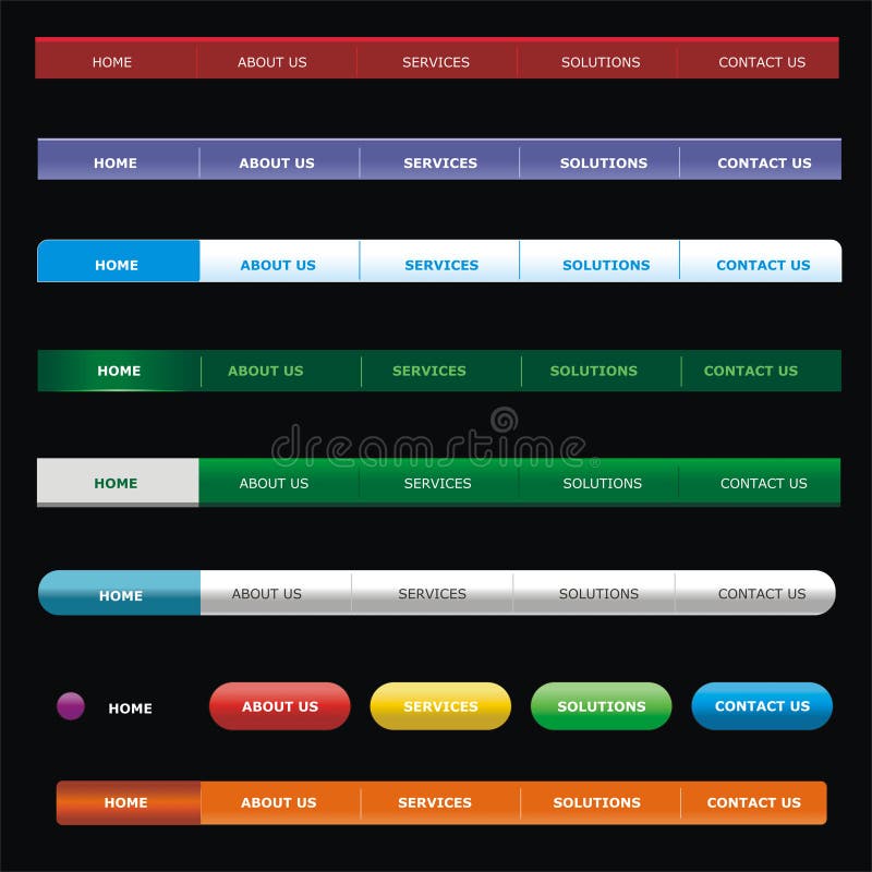 Vector Web Color Buttons in Flat Stile Isolated Stock Vector ...
