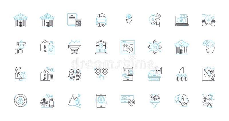Web-based Company Linear Icons Set. Online, Technology, Cloud, Software ...