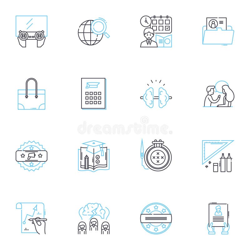 Web-based Education Linear Icons Set. Online, E-learning, Distance ...