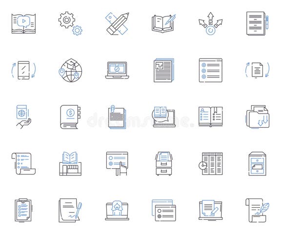 Web-based Training Line Icons Collection. E-learning, Online Learning ...