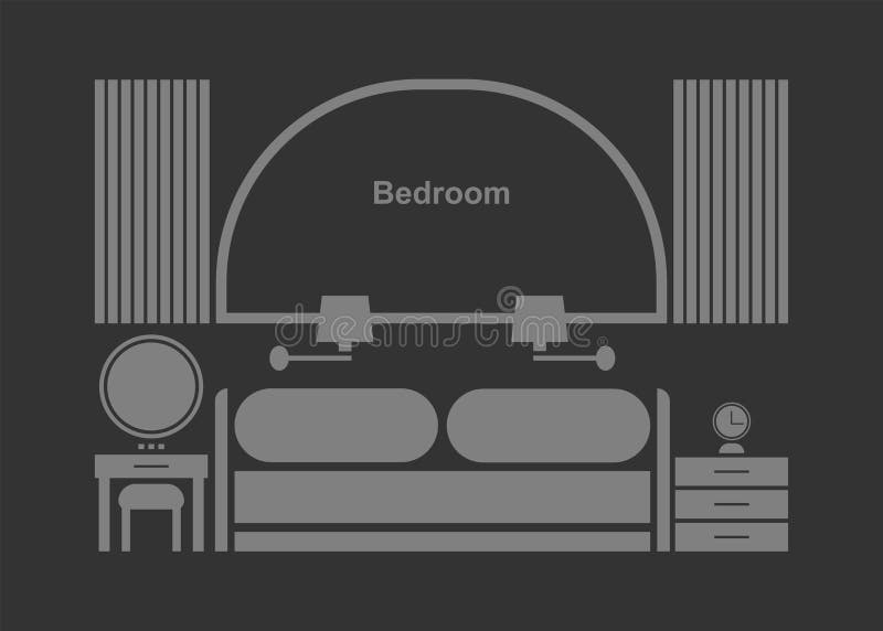 Bedroom vector icon. stock illustration. Illustration of home - 216670572