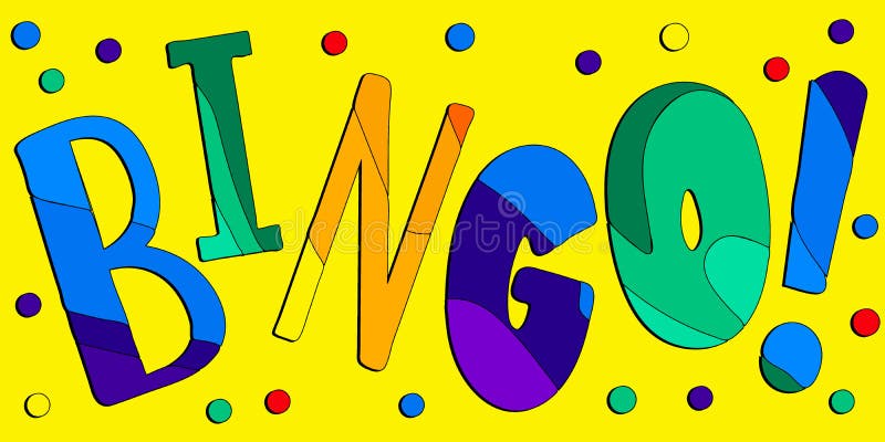 Bingo - Funny Cartoon Multicolored Inscription. Stock Vector ...