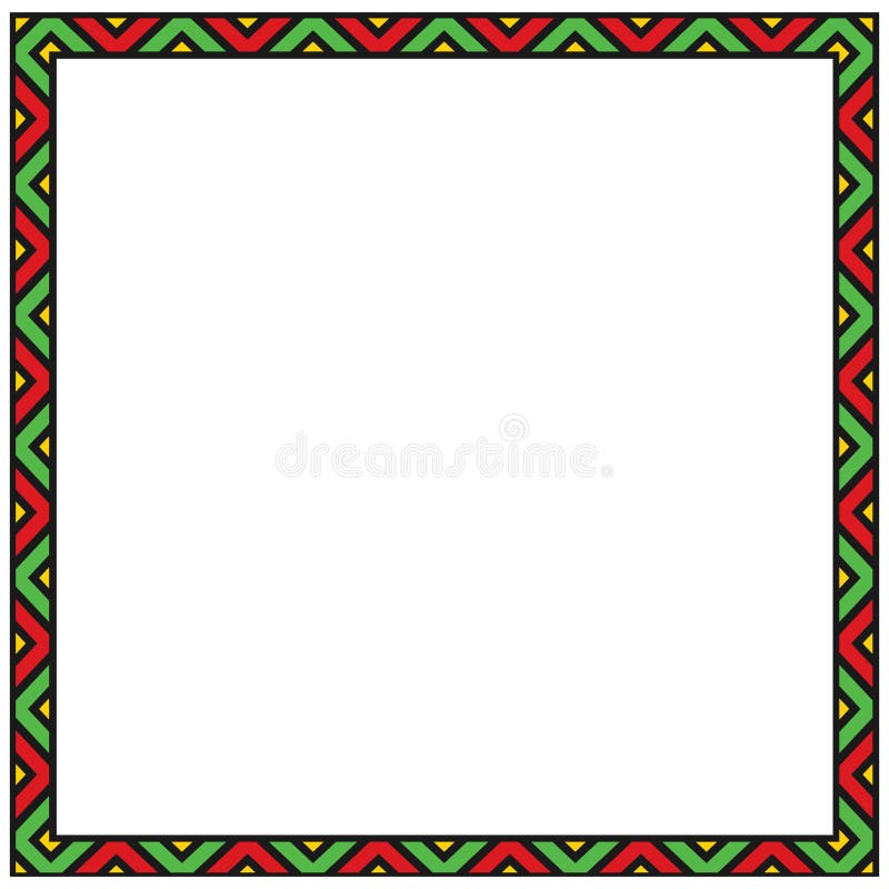 Black History Month Multicolored Triangle Pattern Square Frame Border ...