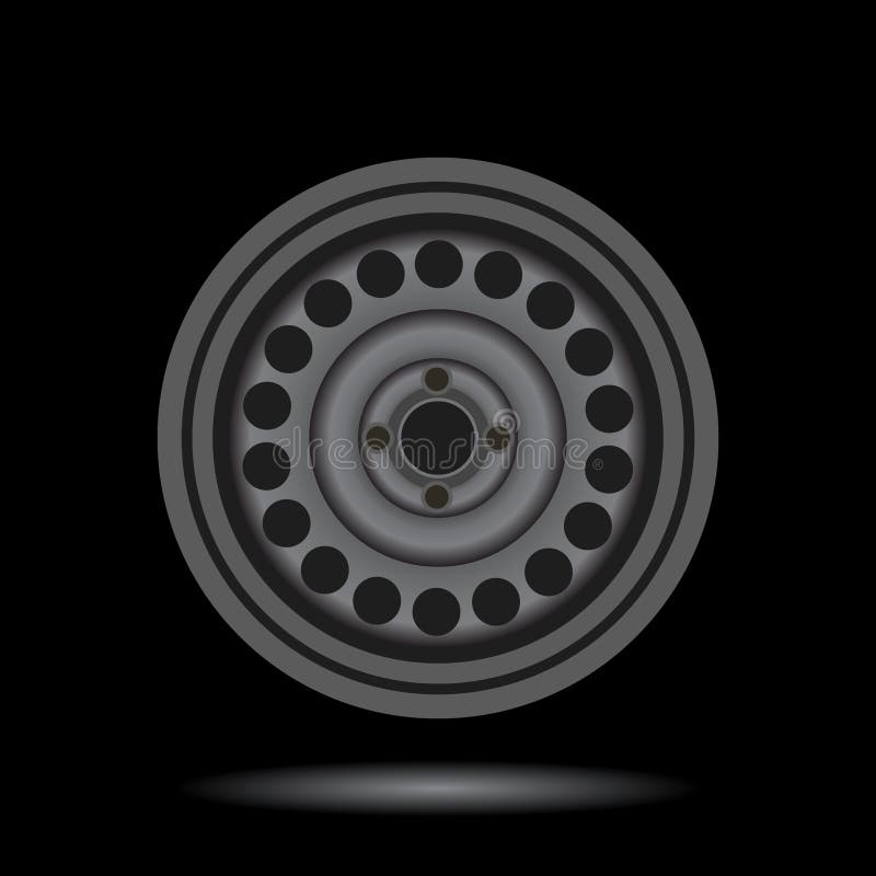 Black steel rim, wheel stock vector. Illustration of automobile - 264440609