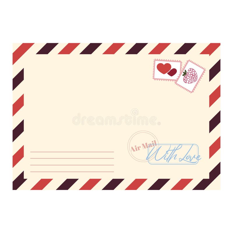 Blank Envelope with Postal Stamps. Letter Vector Illustration in Flat ...