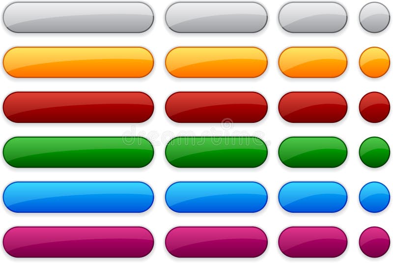 Menu Rectangle Buttons for Colorful Web Stock Vector - Illustration of ...