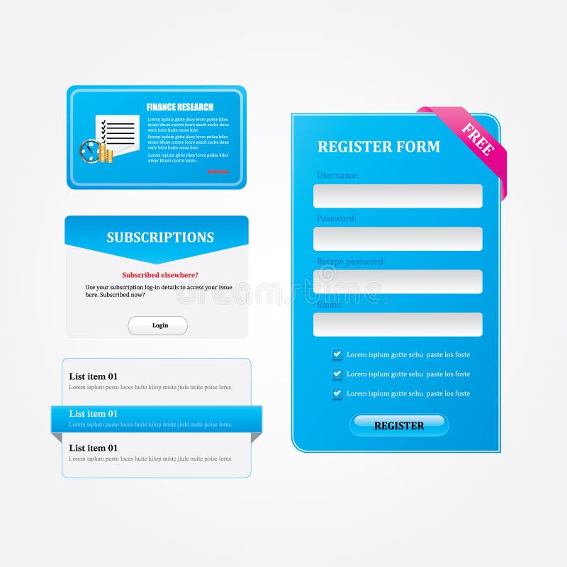 Web blue buttons stock illustration. Illustration of interface - 30690883