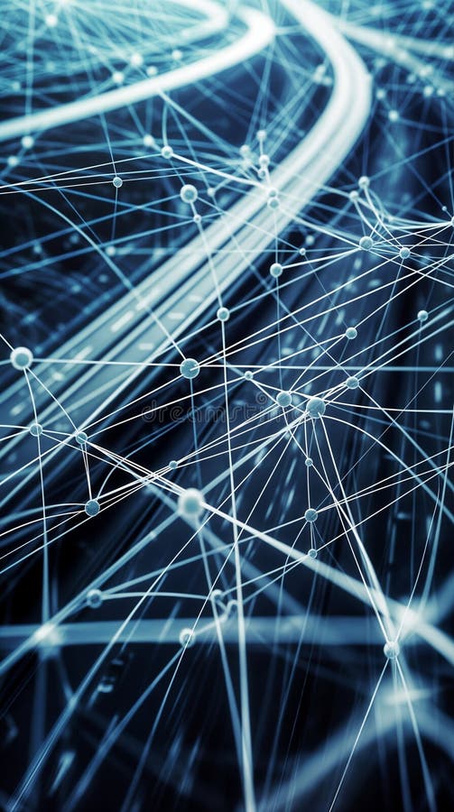 Web Blue Glowing Lines Highway System Global Communication ...