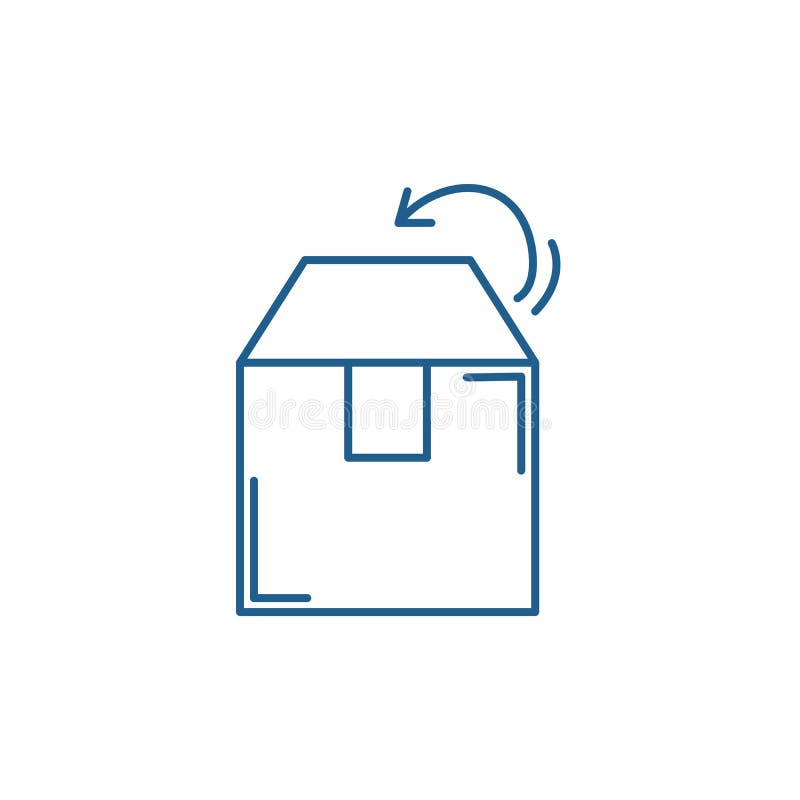 Box Packing Line Icon Concept. Box Packing Flat Vector Symbol, Sign ...