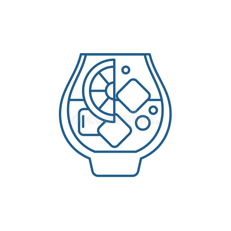 Brandy Line Icon Concept. Brandy Flat Vector Symbol, Sign, Outline ...