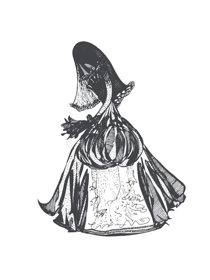 Sad Bride Hand Drawn Graphic Illustration. Stock Illustration ...