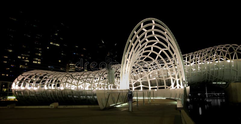 Web Bridge, Melbourne stock photo. Image of buildings - 55254744