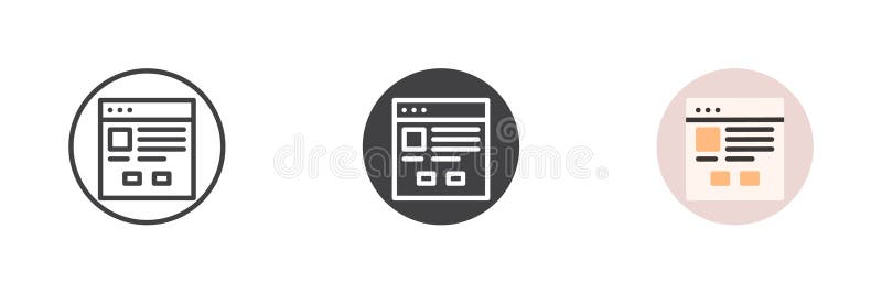 Web Browser Button Different Style Icon Set Stock Vector - Illustration ...