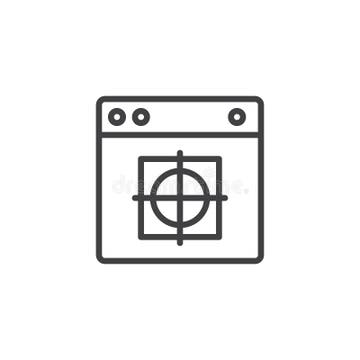 Web Browser with Drawing Outline Icon Stock Vector - Illustration of ...