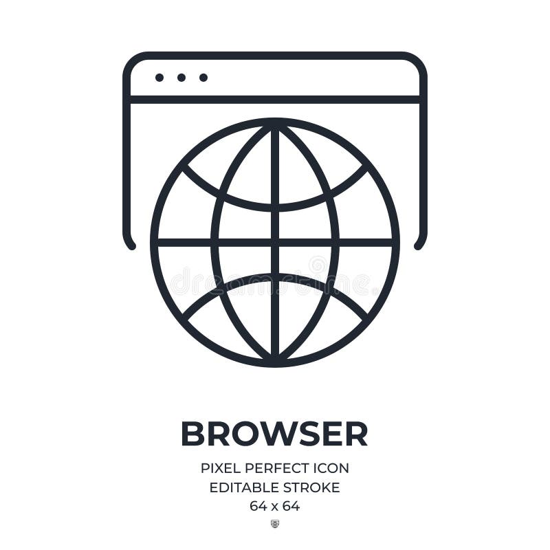 Editable Stroke Browser Window Icon Stock Illustrations – 702 Editable ...