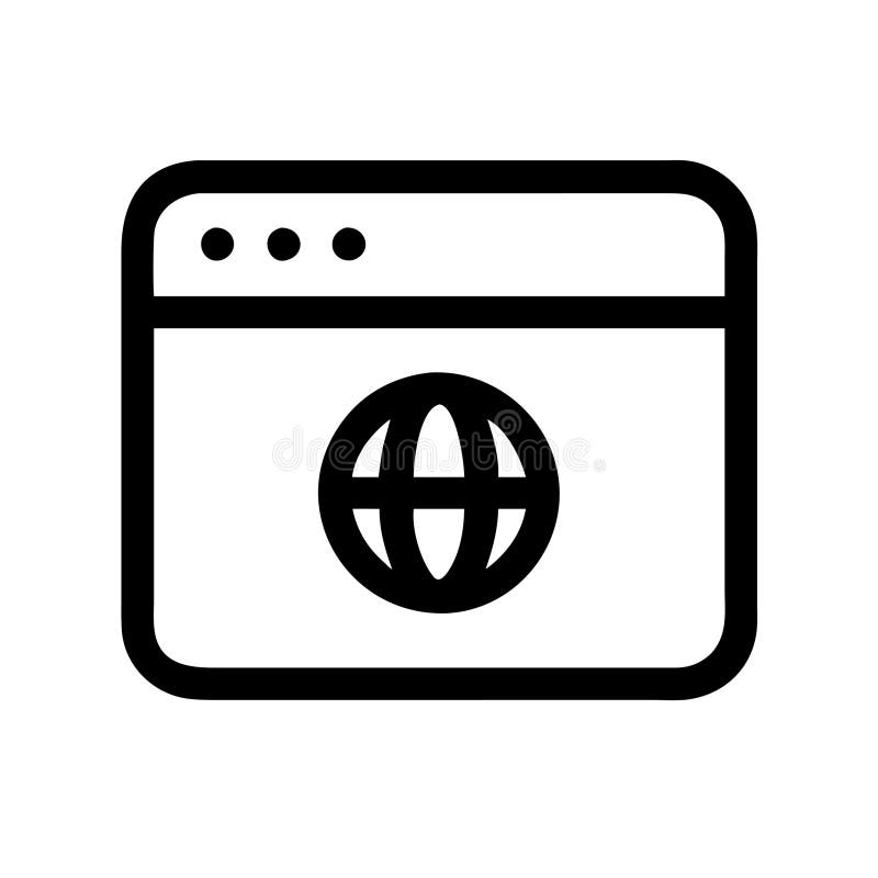 Web Browser with Globe Symbol for Internet Connectivity and Online ...