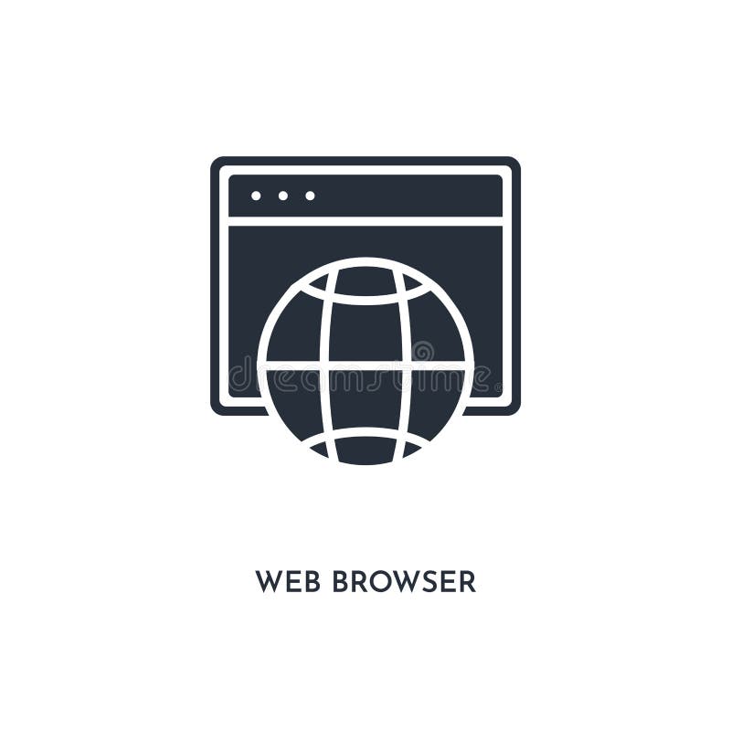 Web Browser Icon. Simple Element Illustration. Isolated Trendy Filled ...
