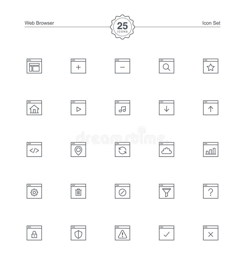 Web Browser Icons Set, Vector Illustration Stock Vector - Illustration ...