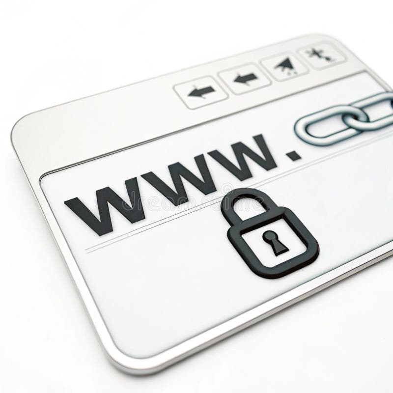 Browser Web Link Connection Isolated on White Background Stock ...