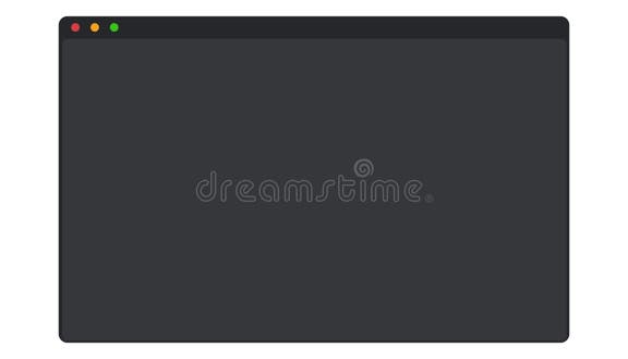 Web Browser Mockup Window in Dark Mode Modern Flat Simple Line. Web ...