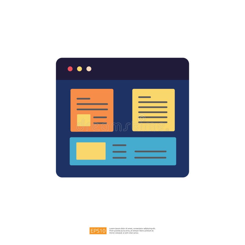 Page Browser Icon Computer in Flat Style Vector Illustration Stock ...