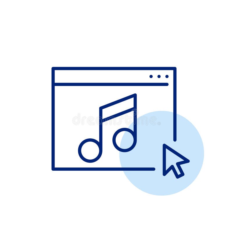 Web Browser Page, Mouse Click and Note. Instant Access To Music Content ...