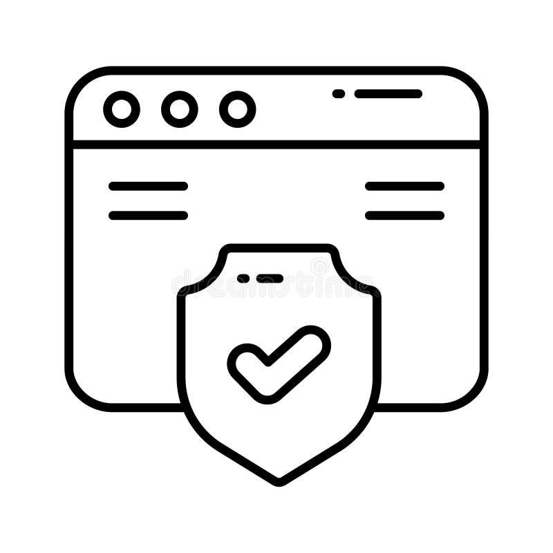 Web Browser Protection Secure Website Vector Design Secure Shield With Webpage Stock Vector