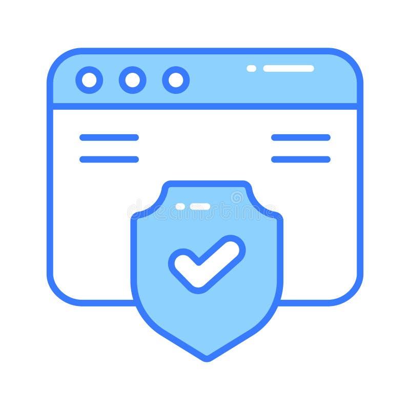 Web Browser Protection, Secure Website Vector Design, Secure Shield with Webpage Stock Vector ...