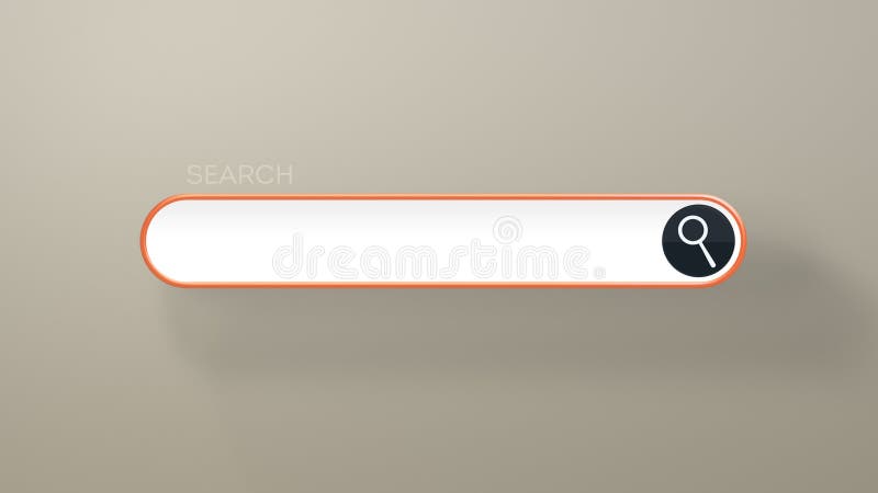 Web Browser Search Bar. Orange Black Search Bar on Soft Beige ...