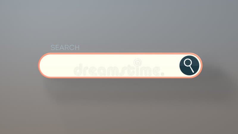 Web Browser Search Bar. Orange Edging of the Search Bar on Soft Grey ...