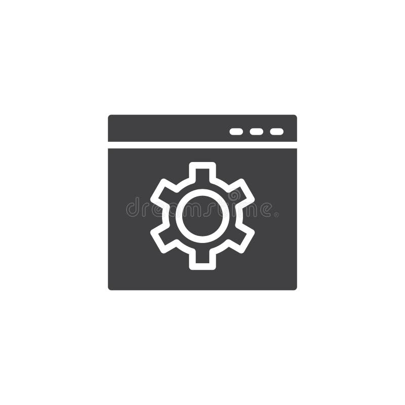 Window with Gear and Wrench Thin Line Icon. Web Application Control ...