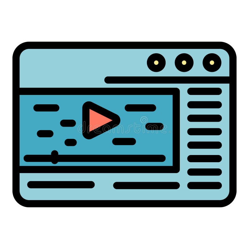 Web Browser Stream Icon Color Outline Vector Stock Illustration ...