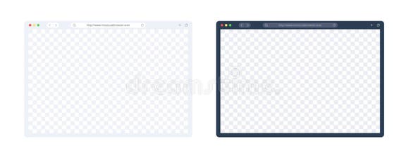 Web Browser Template Set in Light and Dark Mode for Computer, Laptop ...