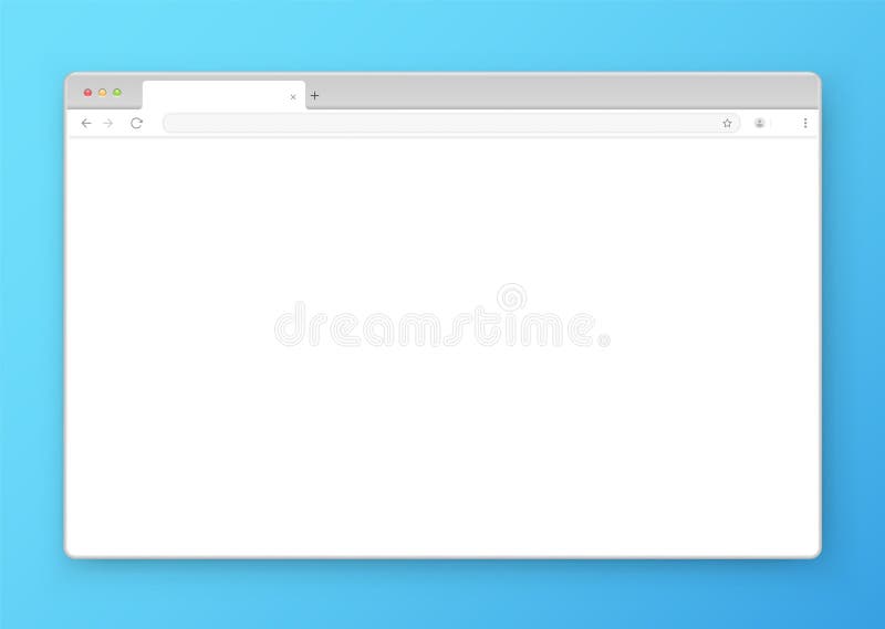 Browser Window. Realistic Gray Empty Browser Window with Toolbar, Search Bar and Shadow on a ...